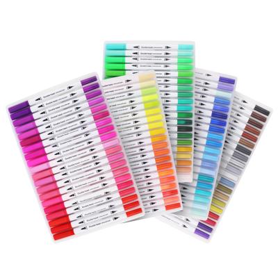 China 80 Colors High Quality Double Headed Water Color Pen Painting Set Stationery Set Paint Pen Markers for sale