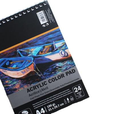China hot selling custom artist A4 kids acrylic drawing paper pads with spiral for sale