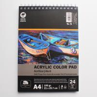 China hot selling custom artist A4 kids acrylic drawing paper pads with spiral for sale