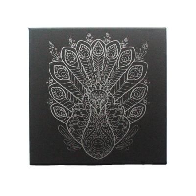 China Stretched on chassis acrylic painting set cotton pre-printed black painting canvas for sale