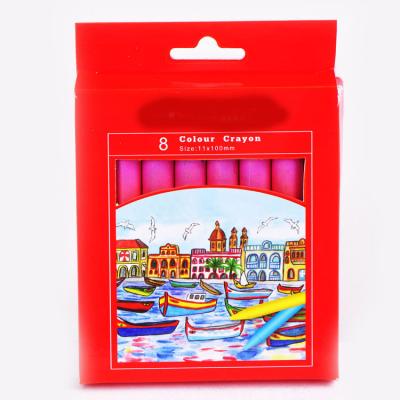 China 100mm big size back to school drawing set 8 color wholesale non toxic color crayon for sale