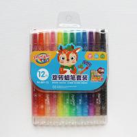 China Non toxic cheap price cartoon printing 12pcs twist crayons for kids for sale