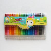 China Art stationery cartoon printing 18 colors smooth twist wax crayons for sale