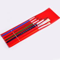 China 6pcs horse hair paper card with rope wood wholesale painting brush set for sale