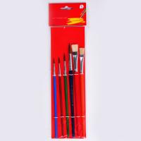 China 6pcs horse hair paper card with rope wood wholesale painting brush set for sale