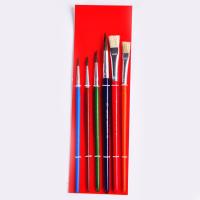 China 6pcs horse hair paper card with rope wood wholesale painting brush set for sale