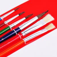 China 6pcs horse hair paper card with rope wood wholesale painting brush set for sale
