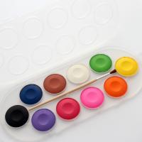 China Custemized colourful jumbo watercolor cakes with wood art brush for sale