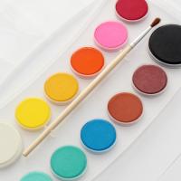 China Non toxic 12 color high quality PP box 30mm watercolor cakes for sale