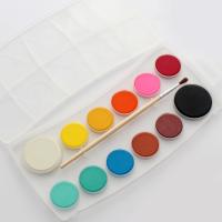 China Non toxic 12 color high quality PP box 30mm watercolor cakes for sale
