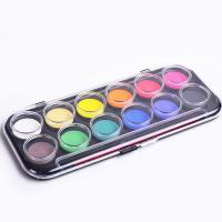 China Back to school kids drawing 12 colors solid watercolor painting set for sale