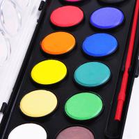 China Back to school kids drawing 12 colors solid watercolor painting set for sale