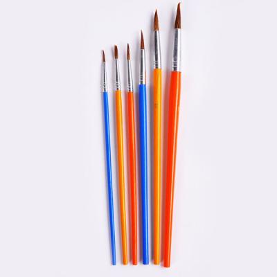 China 6pcs wholesale colorful goat hair wood brushes watercolor for sale