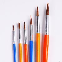 China 6pcs wholesale colorful goat hair wood brushes watercolor for sale