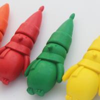 China 6 colors creative 3D shaped cute cartoon wax crayons finger paint crayons for kids for sale
