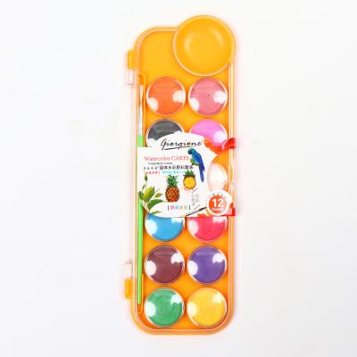 China Best-selling 12 Colours Bright Colors Mini Solid Watercolor Retail Paint For Kids for sale