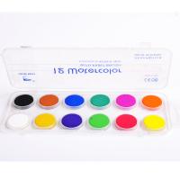 China 12 color transparent plastic box kids drawing watercolor cake for sale