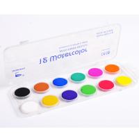 China 12 color transparent plastic box kids drawing watercolor cake for sale