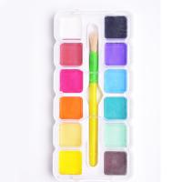 China transparent plastic box b2c wholesale 12color 30mm square watercolor paint set for sale