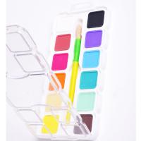 China transparent plastic box b2c wholesale 12color 30mm square watercolor paint set for sale