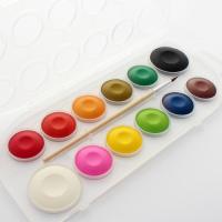 China wholesale 12 color pp box watercolor cake high quality 30mm watercolor set for sale