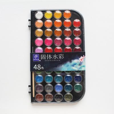 China 48 Colors Semi-Dry Painting Colours Watercolor Paint Set Watercolor Half Pan for sale