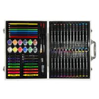 China Factory Direct 64PCS Wooden Box Children Drawing Tools Stationery Art Set for sale