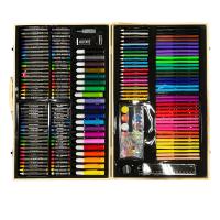 China New Style 220PCS Deluxe Wooden Case Colorful Marker Oil Pastel Pencil Crayon Drawing Art Set for sale