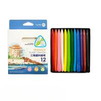 China New Design 12PCS Bright Colors Non Toxic Triangle Shape Kids Painting Set Plastic Crayon for sale