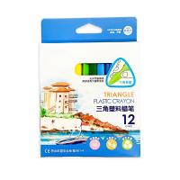 China New Design 12PCS Bright Colors Non Toxic Triangle Shape Kids Painting Set Plastic Crayon for sale