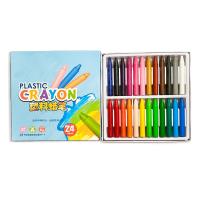 China Factory Price 24PCS Colorful Non Toxic Silky Children Drawing Kit Plastic Crayon for sale