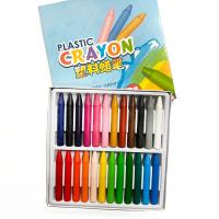China Factory Price 24PCS Colorful Non Toxic Silky Children Drawing Kit Plastic Crayon for sale