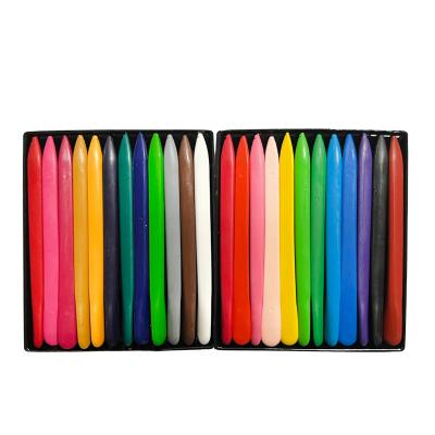 China New Design 24PCS Vivid Colors Non Toxic Triangle Shape Kids Painting Set Plastic Crayon for sale