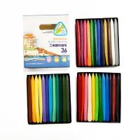China New Design 36PCS Colorful Non Toxic Triangle Shape Kids Art Set Plastic Crayon for sale