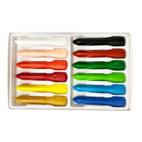 China Wholesale 12PCS Colorful Jumbo Non Toxic Silky Triangle Kids Drawing Kit Plastic Crayon for sale