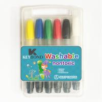 China New Design 6PCS Non Toxic Washable Silky Kids Art Painting Set Wax Crayon Pen for sale