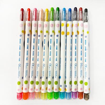 China Wholesale Non Toxic 12PCS Colorful Children Painting Crayon Set 17cm Twistable Crayon Pen for sale