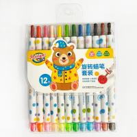 China Wholesale Non Toxic 12PCS Colorful Children Painting Crayon Set 17cm Twistable Crayon Pen for sale