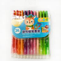 China Art Supplier High Quality 24PCS Long Colorful Silky Nox Toxic Kids Novelty Wax Crayon Twistable Crayon for sale