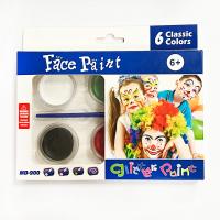 China New Design  Non-toxic 6 Pack Washable Kids DIY Face Drawing Kit Make Up Paint And Brush Set for sale