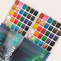 China Superior wholesale OEM 15mm 60colors professional art painting solid watercolor set for kids painting for sale