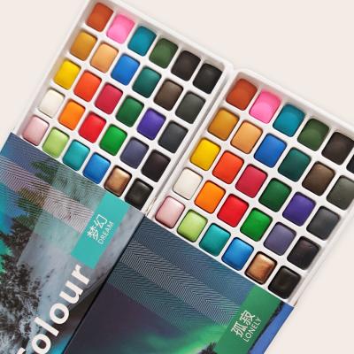 China Superior wholesale OEM 15mm 60colors professional art painting solid watercolor set for kids painting for sale