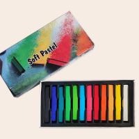 China Hot selling OEM multi-color painting chalk stick 12pcs soft pastel set for kids drawing for sale