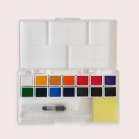 China 14Colours OEM high quality kids drawing water-based solid transparent watercolor painting set for sale