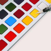 China Hot selling multi-color OEM 36pcs water-based solid transparent watercolor painting set for kids drawing for sale