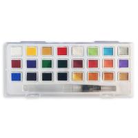 China Hot selling superior quality OEM multi-color 24pcs artist kids solid pearlescent watercolor painting set for sale