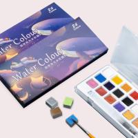 China Hot selling superior quality OEM multi-color 24pcs artist kids solid pearlescent watercolor painting set for sale