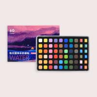China OEM  wholesale 60colors artist kids drawing solid pearlescent watercolor painting set for sale