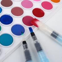 China Wholesale 6pcs portable nylon hair watercolor empty brush OEM artist brush pens set for kids drawing for sale