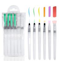 China High quality 6 different tip customized 19CM nylon hair watercolor paint brush pen set for sale